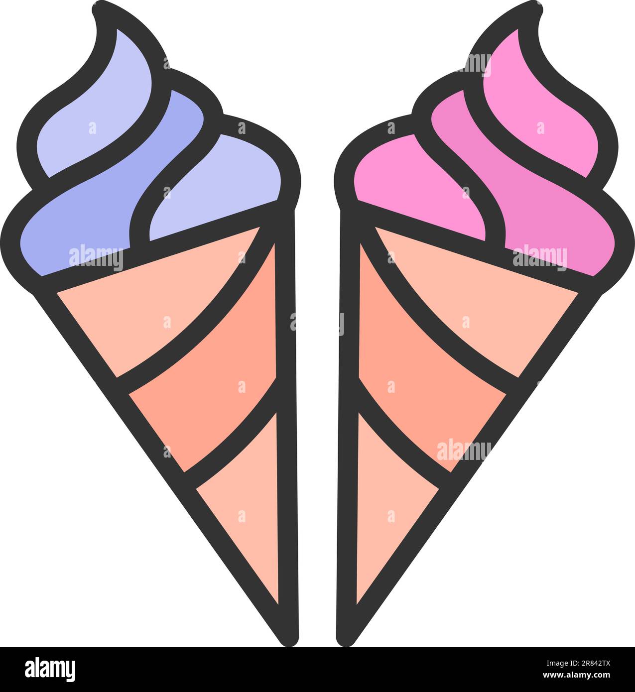 Outline ice cream cones Stock Vector Images - Alamy