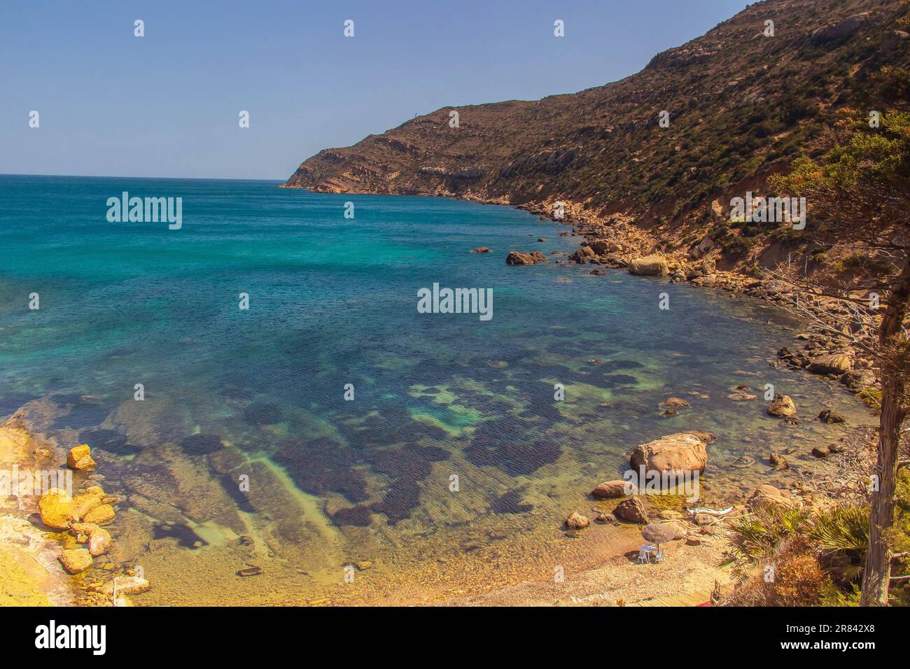 Amar Cove: Where the Mountains Meet the Beach in Korbous, Tunisia Stock ...