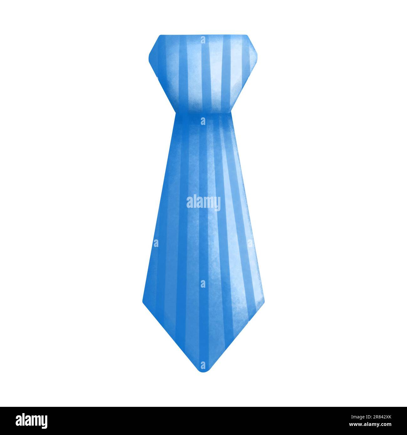 Hand drawn watercolor illustration of blue necktie isolated on white ...