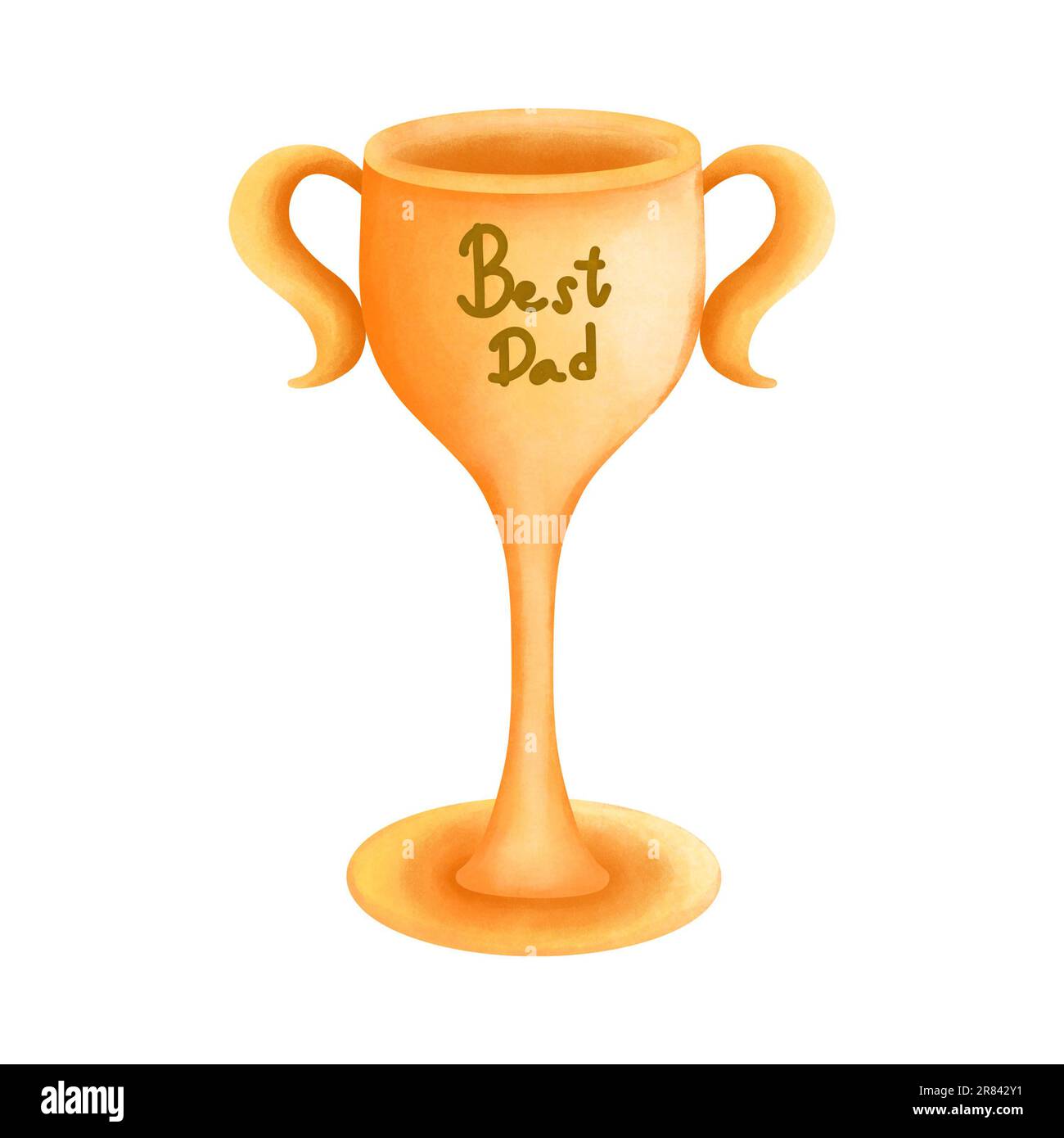 Watercolor golden trophy illustration isolated on white background.Best ...