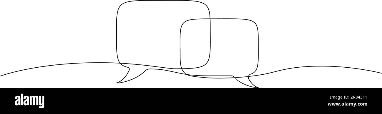 continuous single line drawing of speech bubbles, communication concept line art vector ...
