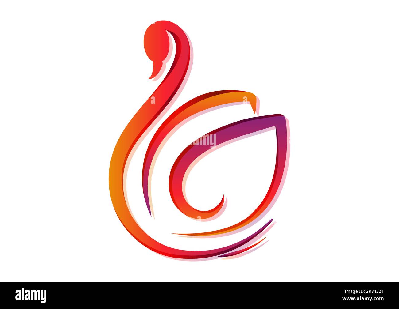 Colorful swan logo Cut Out Stock Images & Pictures - Alamy