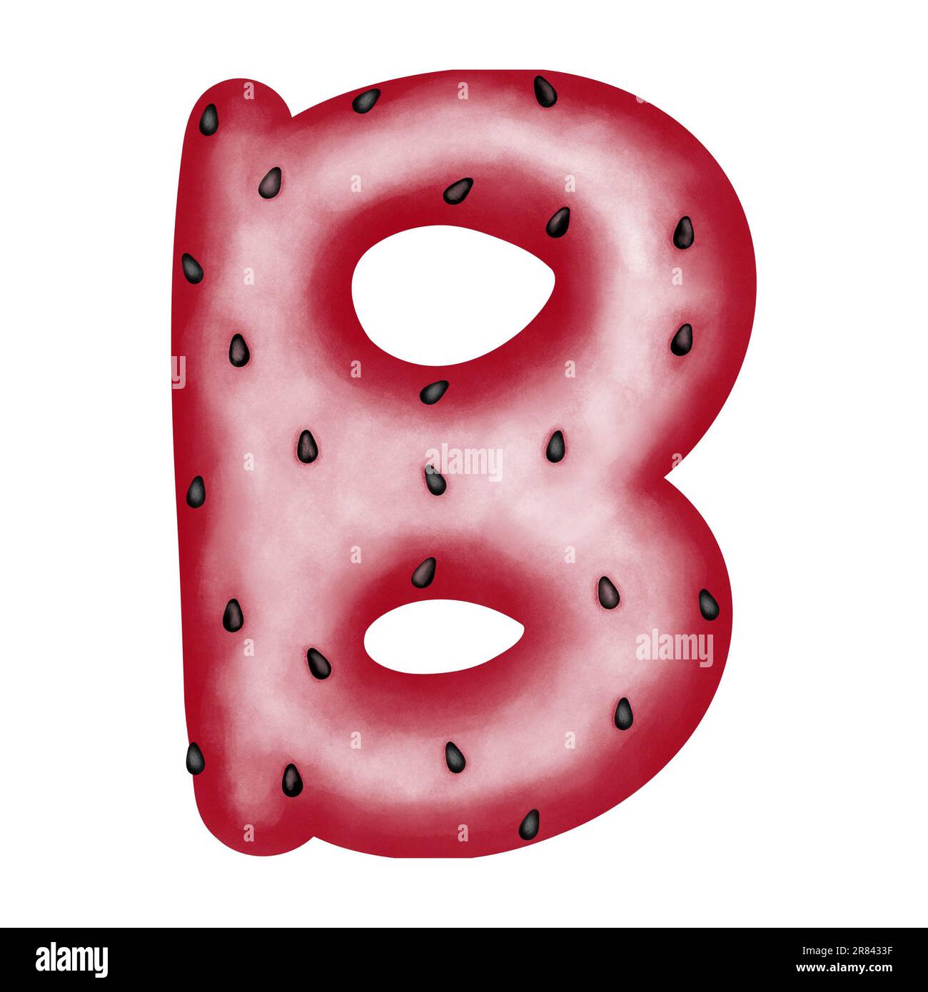 Watermelon alphabet letter B clipart.Summer watermelon alphabet ...