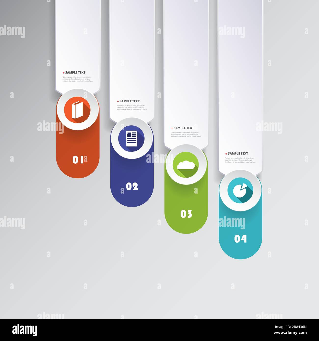 Colorful Modern Paper Cut Style Infographics Design - Vertical Arrow ...