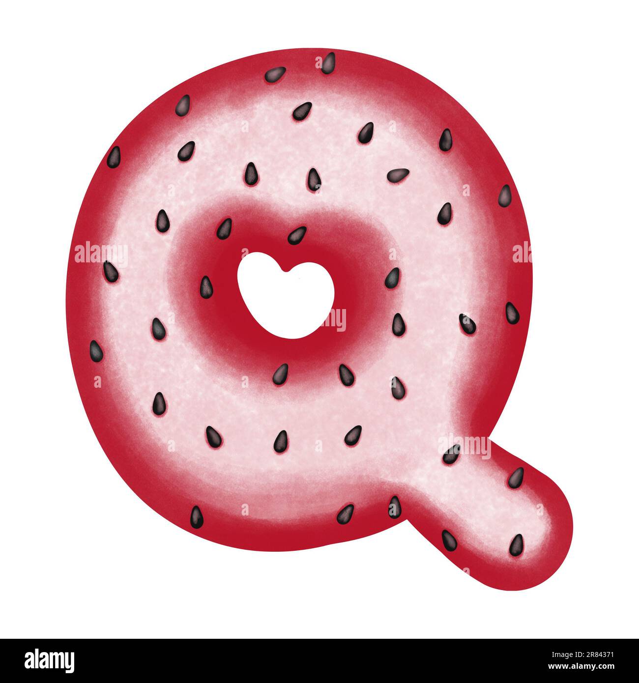 Watermelon alphabet letter Q clipart.Summer watermelon alphabet ...