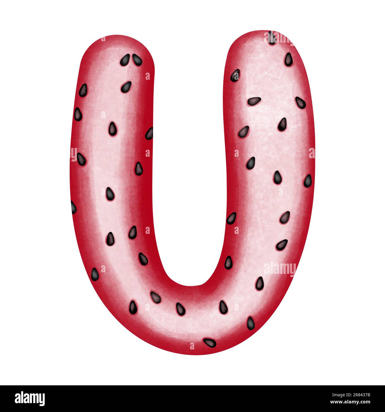 Watermelon alphabet letter U clipart.Summer watermelon alphabet ...