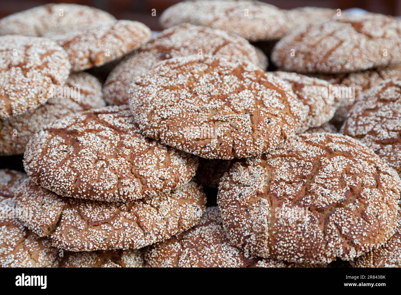 Stack of mhrach for sale in the souk of Marrakesh in Morocco. The ...