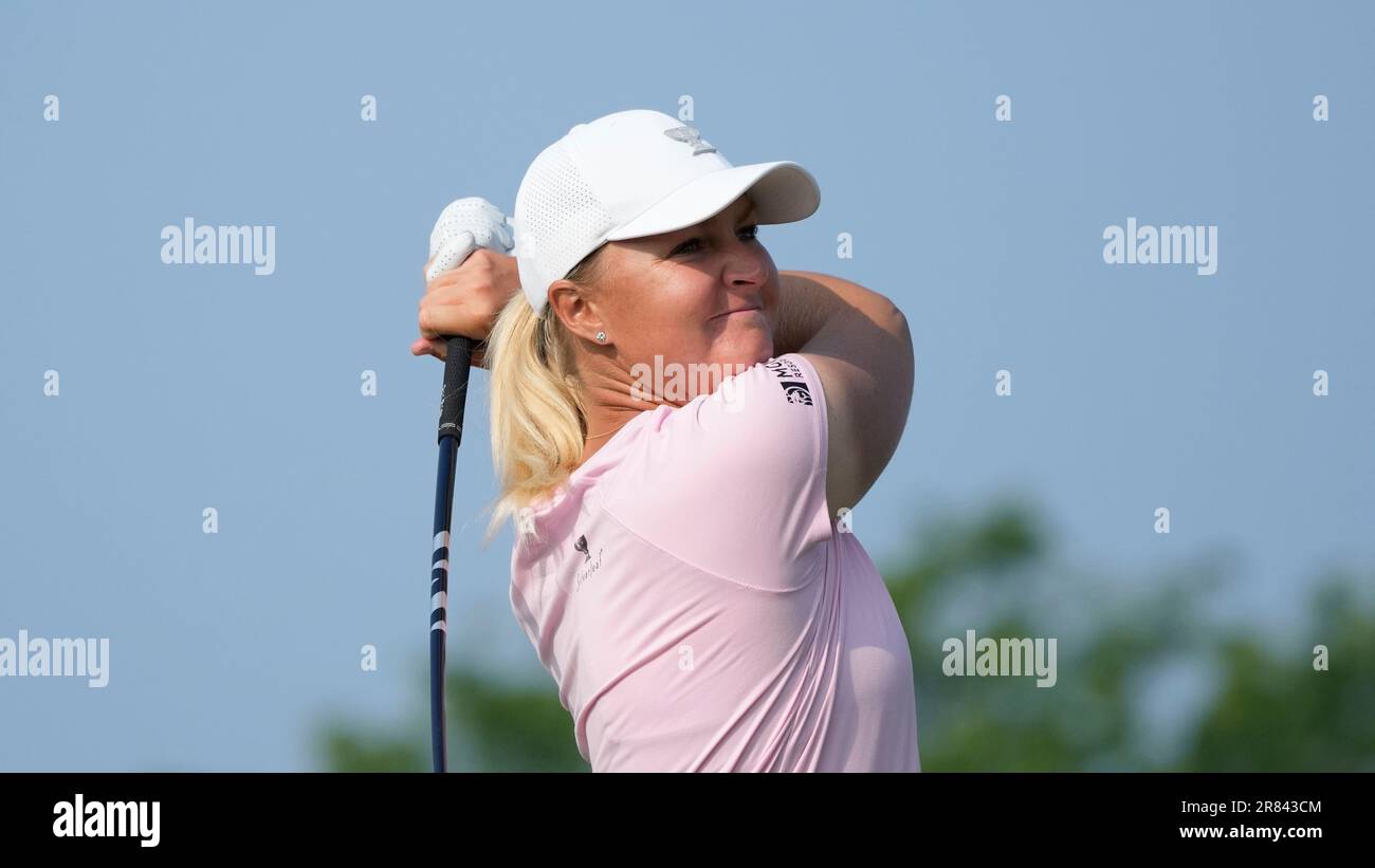 Anna Nordqvist of Sweden plays during the final round of the Meijer ...