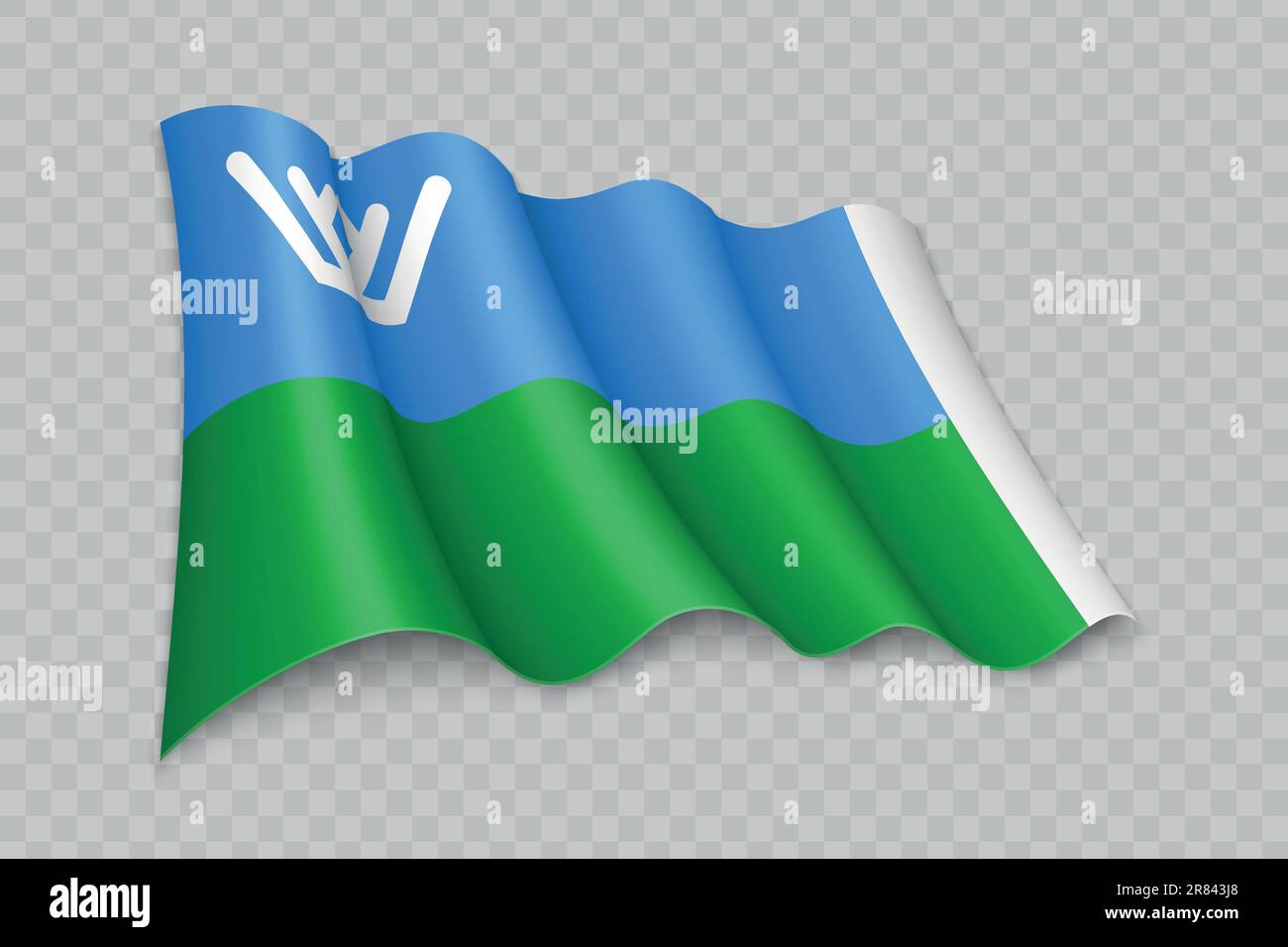 3D Realistic waving Flag of Khanty-Mansi Autonomous is a region of ...