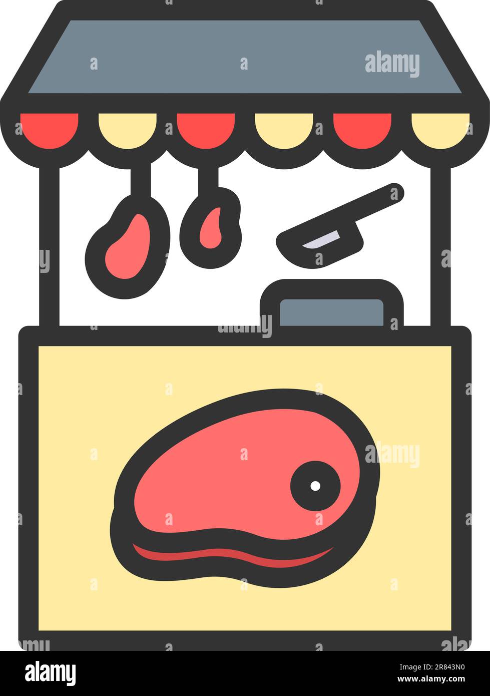 Meat Stall icon vector image Stock Vector Image & Art - Alamy