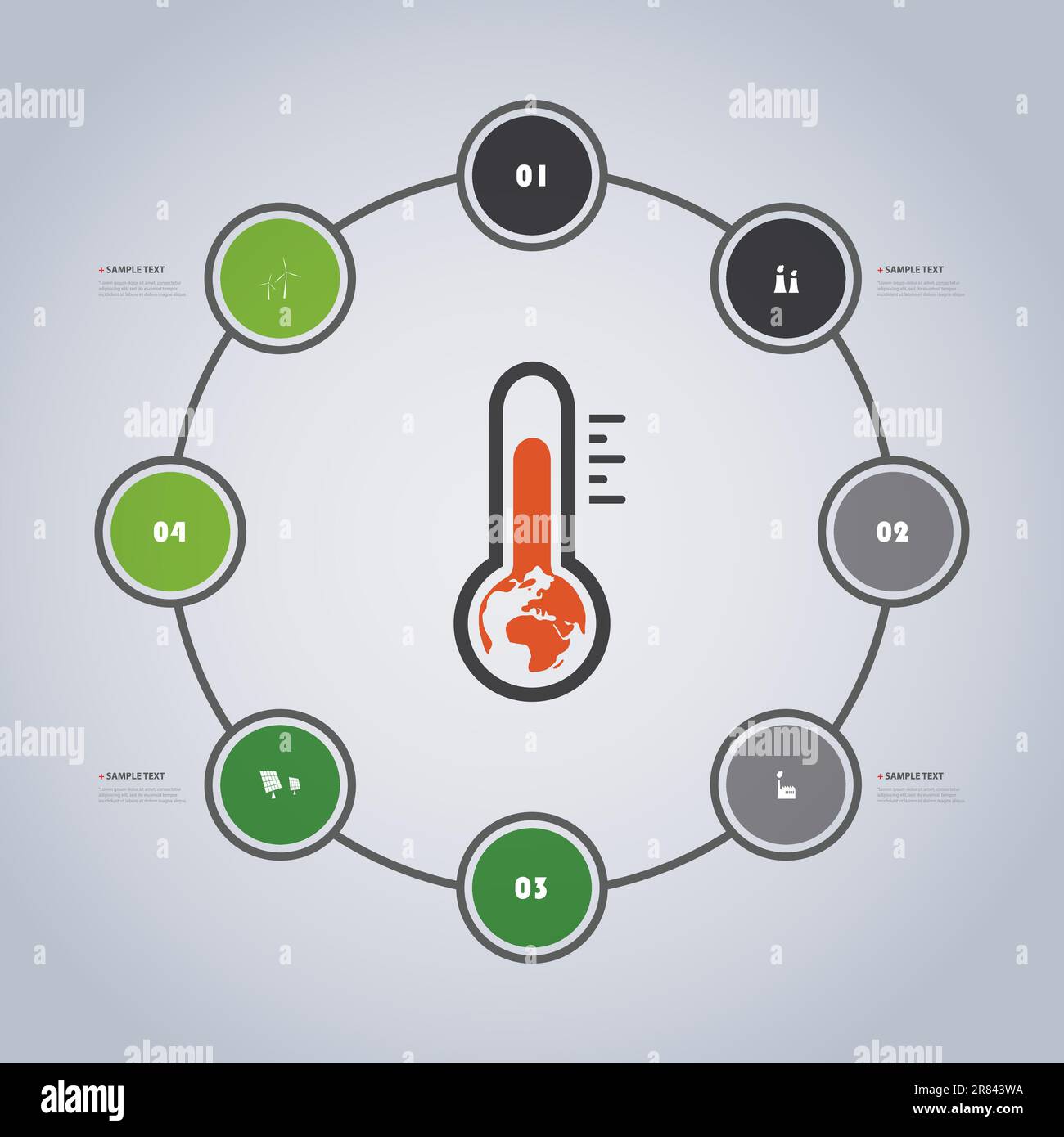 Minimal Eco Infographics Timeline Design with Circles - Global Warming ...