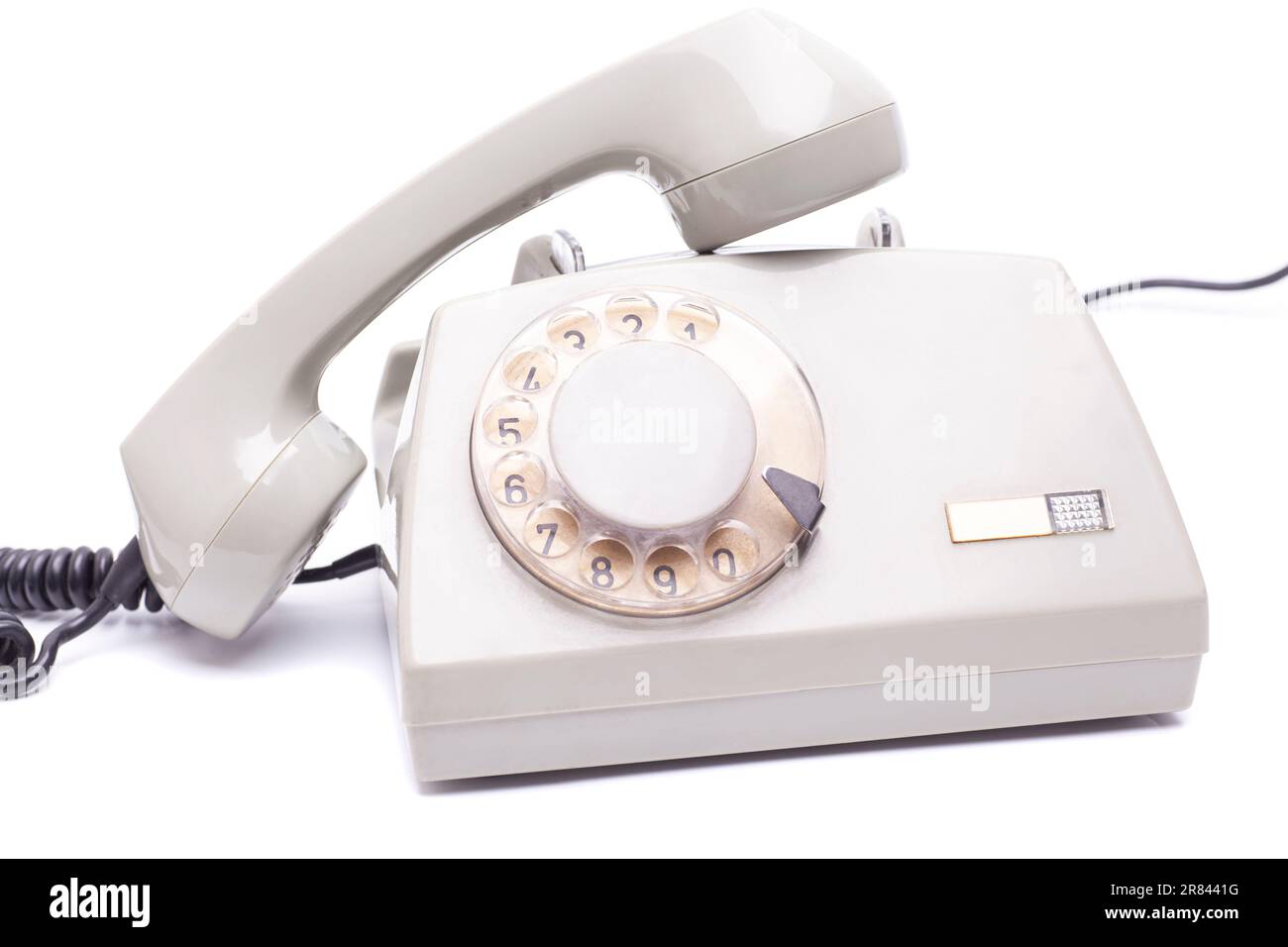 Vintage telephone isolated on white background Stock Photo - Alamy