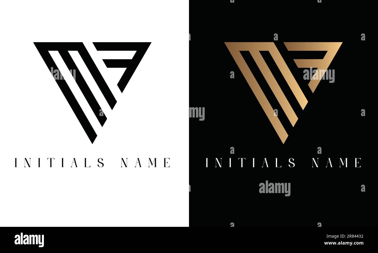 Luxury Initial MF or FM Monogram Text Letter Logo Design Stock Vector ...