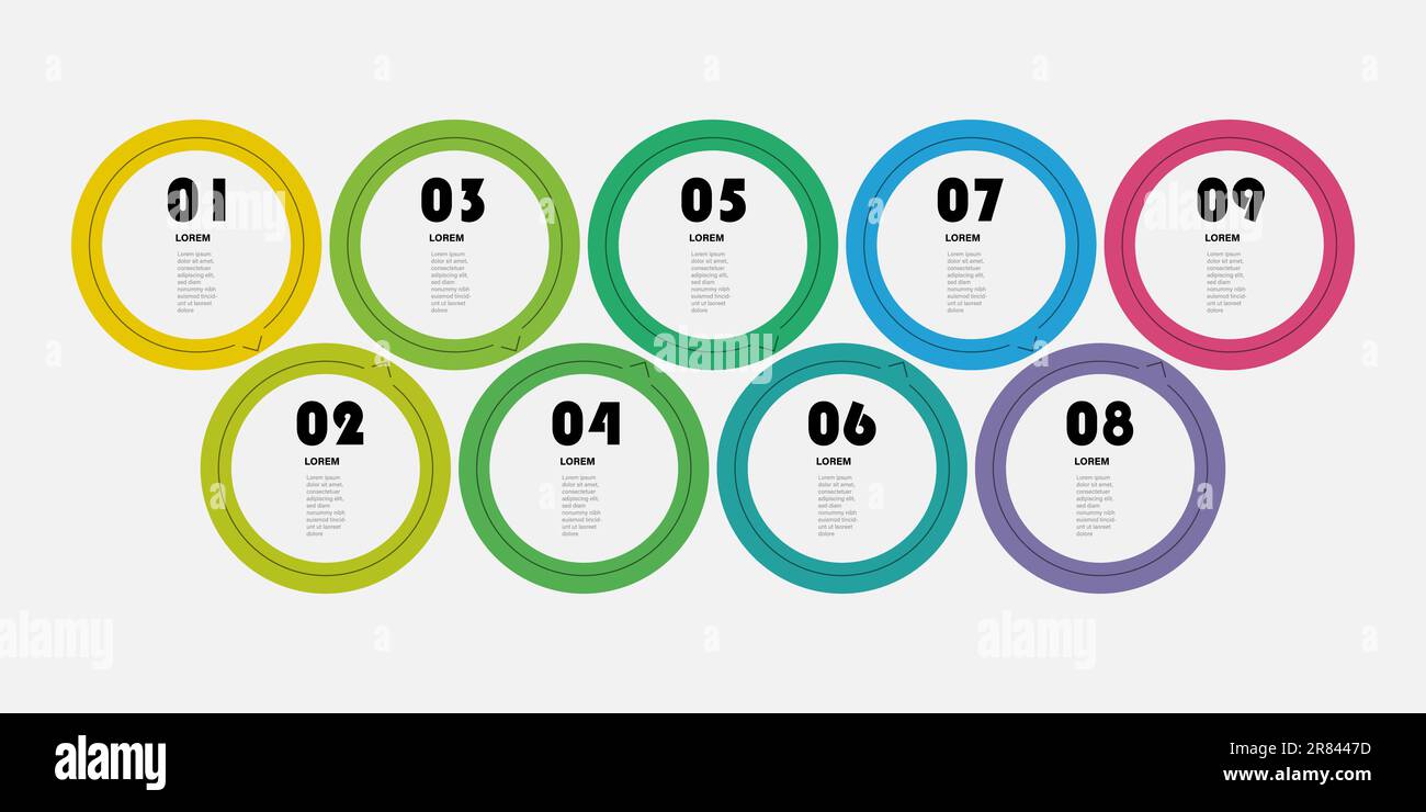 Colorful Modern Style Infographics Design - Set of Minimalist Numbered ...