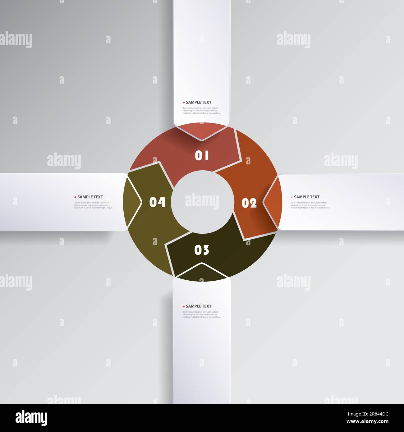 Colorful Minimal Modern Style Paper Cut Infographics Design ...