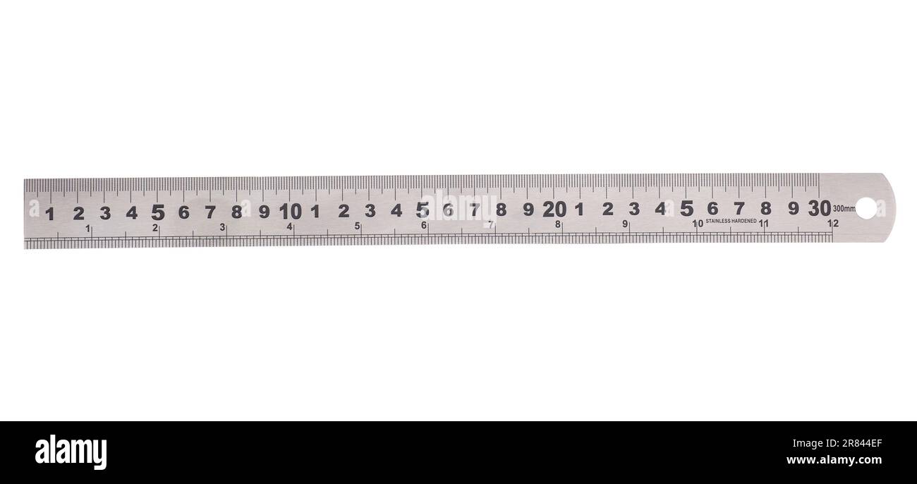 Metal Ruler isolated on white background Stock Photo - Alamy