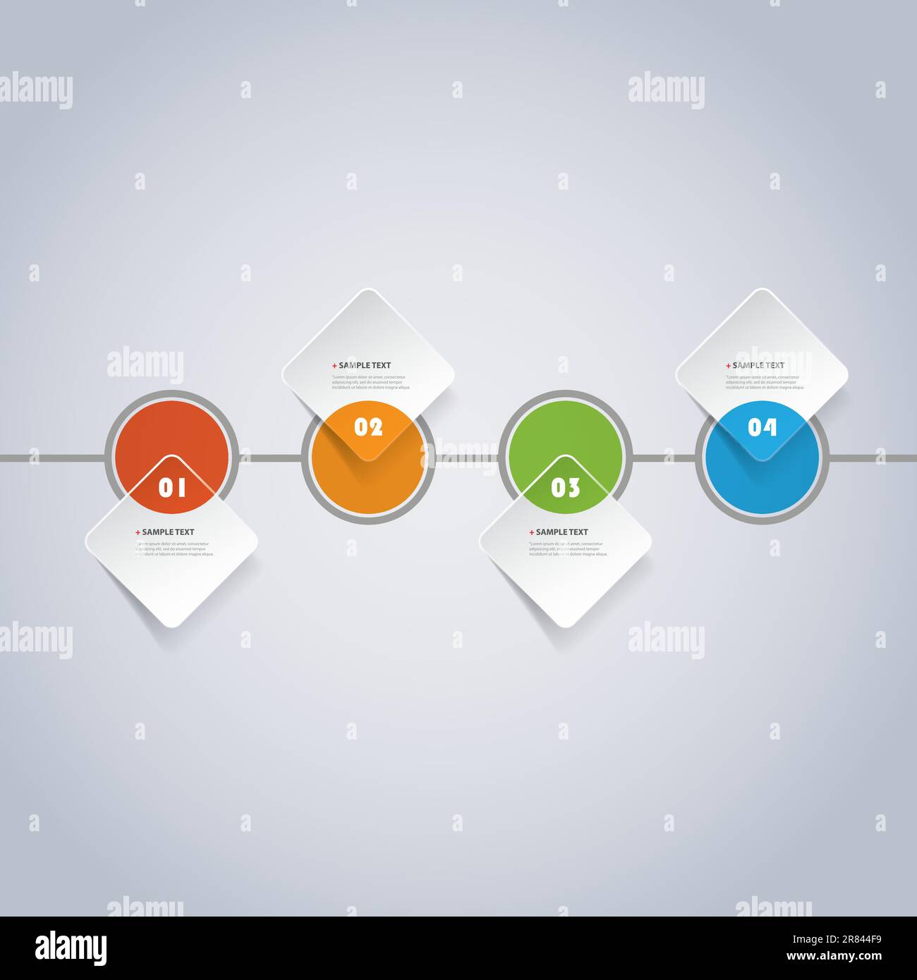 Colorful Minimal Paper Cut Infographics Timeline Design - Round Squares ...