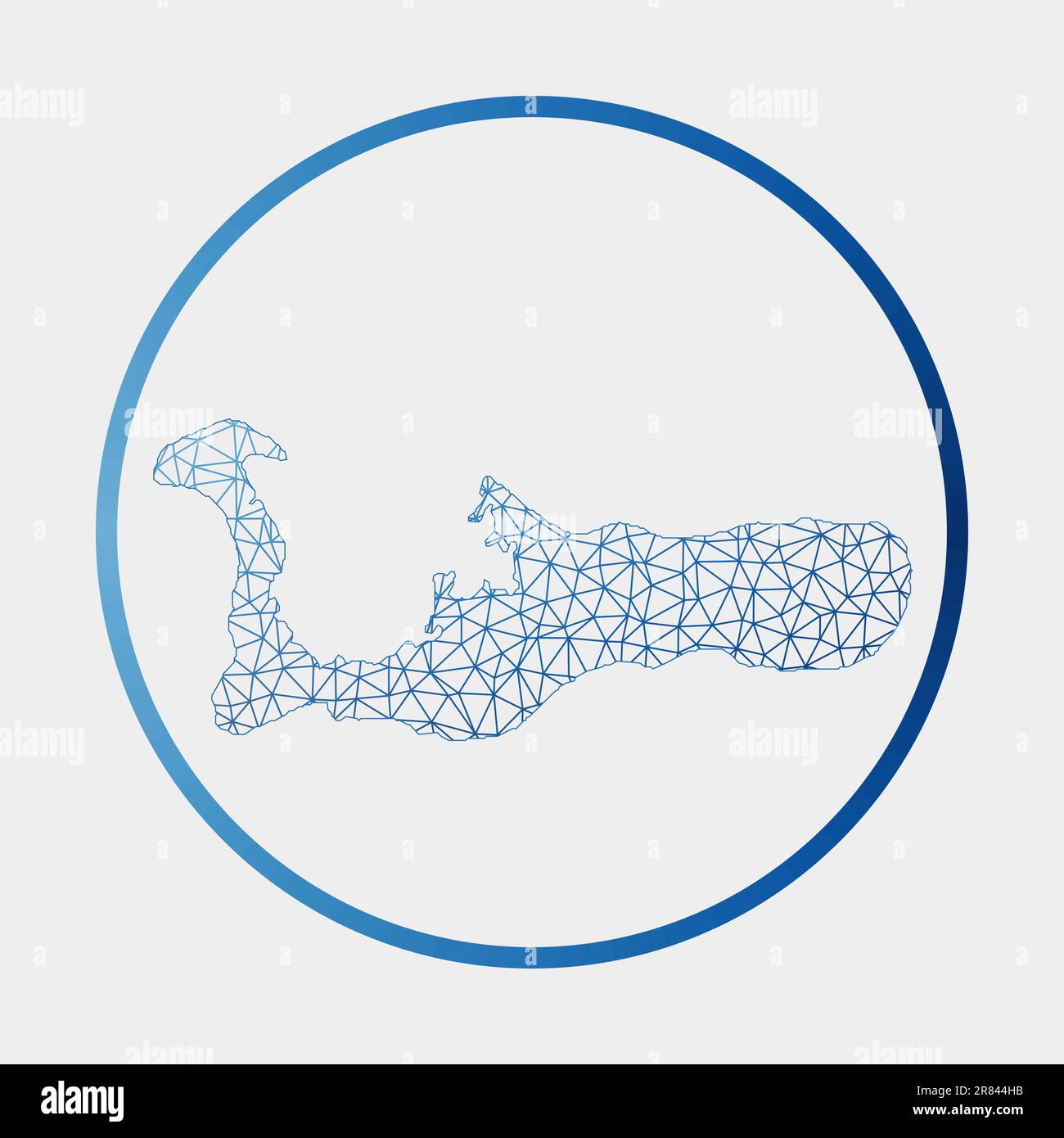 Grand Cayman icon. Network map of the island. Round Grand Cayman sign ...