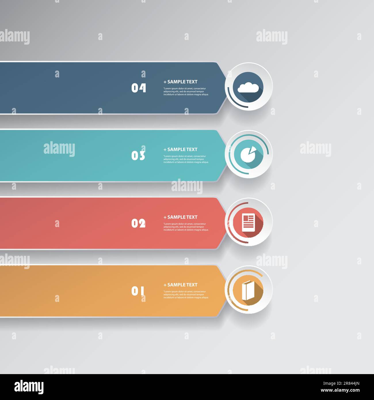 Colorful Modern Paper Cut Style Infographics Design - Horizontal Arrow ...