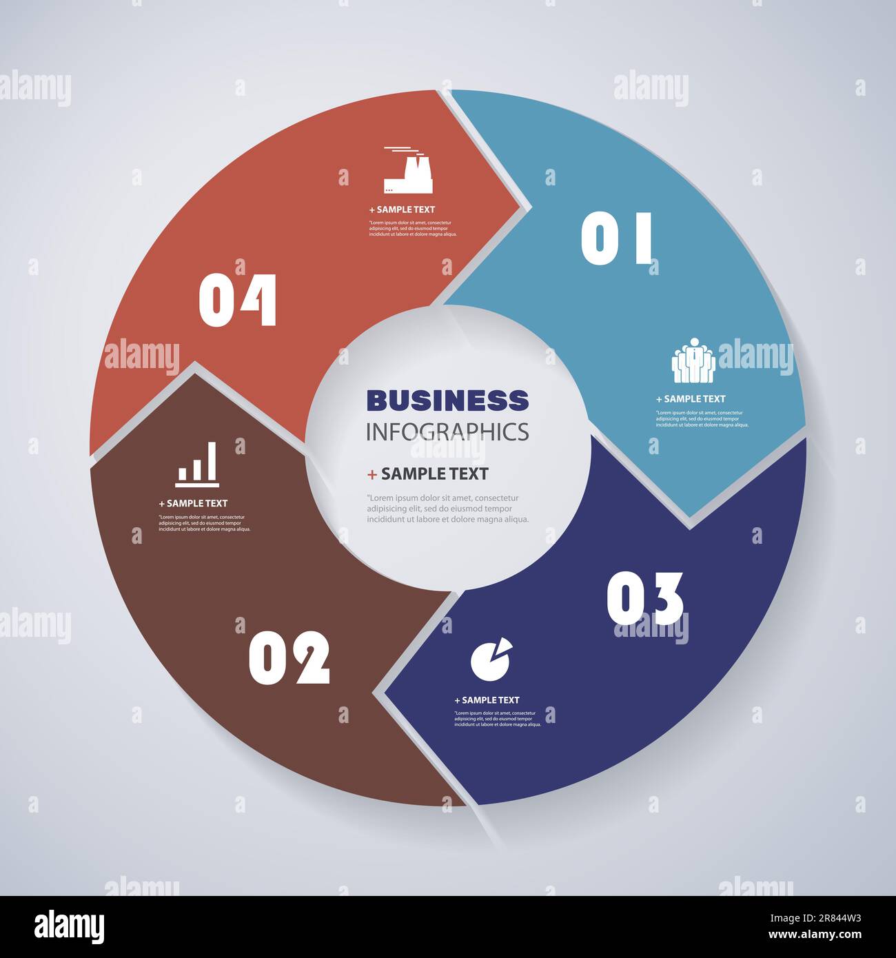 Colorful Minimal Modern Style Paper Cut Infographics Design ...