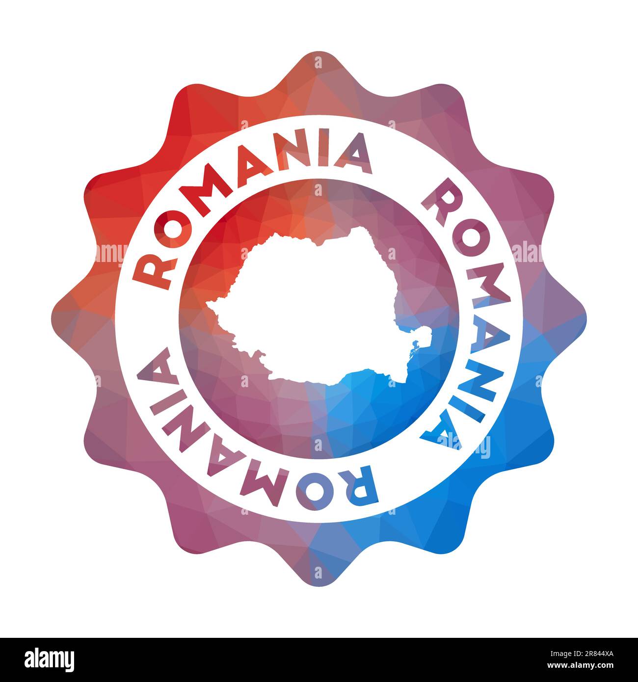 Romania low poly logo. Colorful gradient travel logo of the country in ...