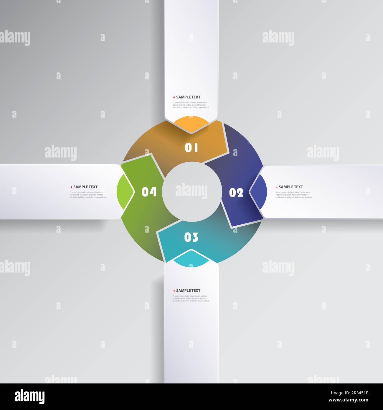 Colorful Minimal Modern Style Paper Cut Infographics Design ...