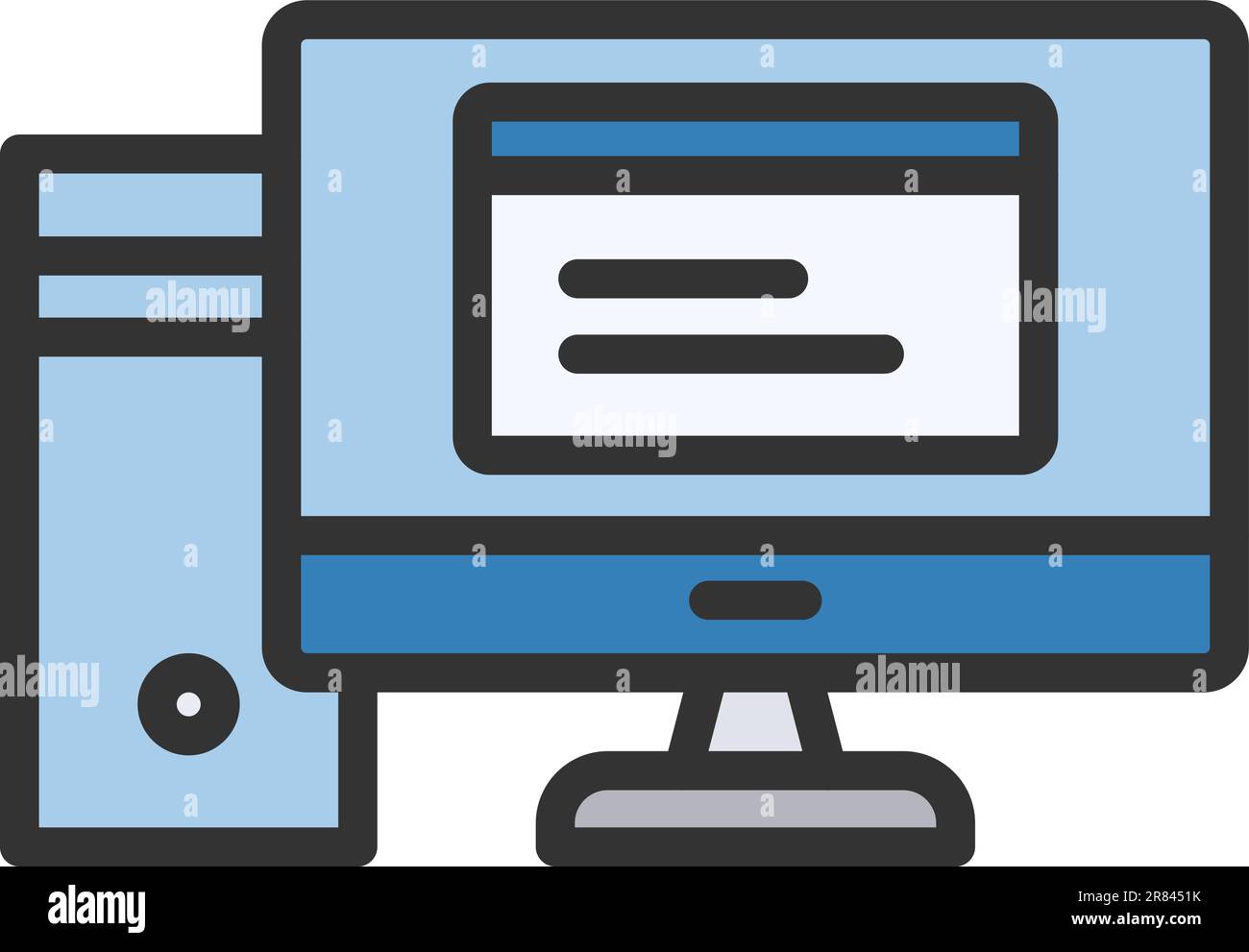 Desktop Computer icon vector image Stock Vector Image & Art - Alamy