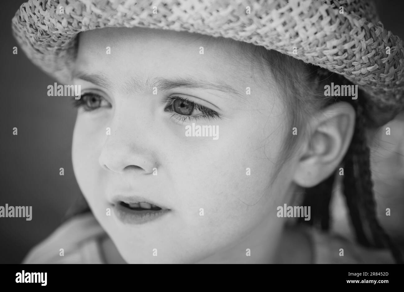 Sunny kid portrait. Kids positive emotions. Summer days. Closeup ...