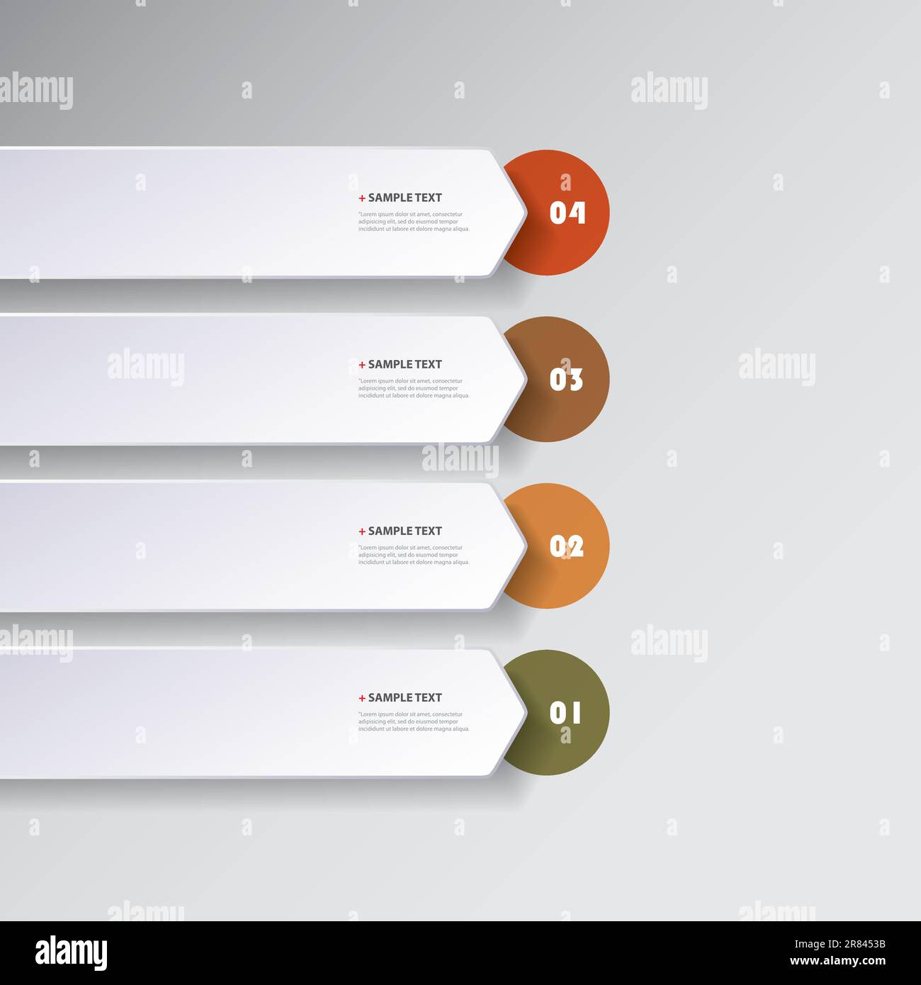 Colorful Modern Paper Cut Style Infographics Design - Horizontal Arrow ...