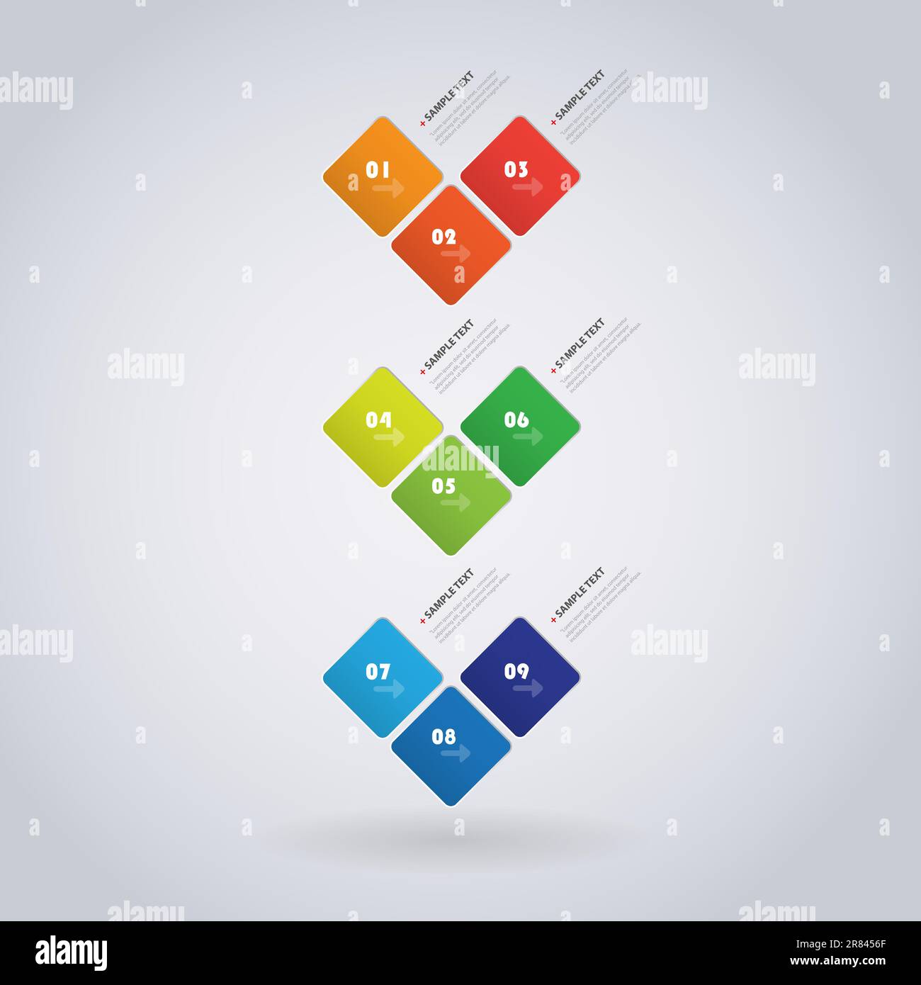 Colorful Modern Style Infographics Design - Set of Minimalist Numbered ...