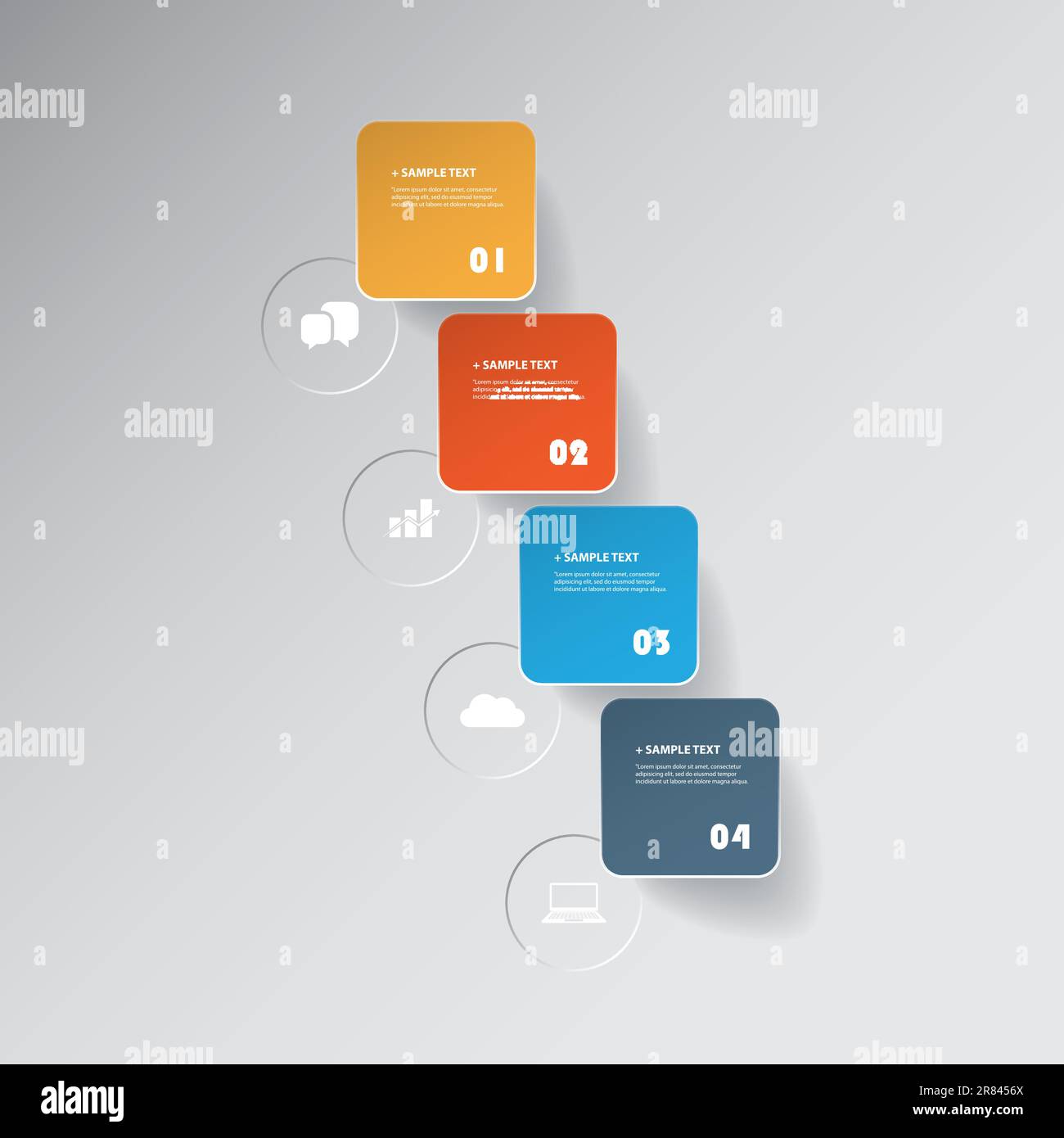 Colorful Modern Paper Cut Style Infographics Design - Set of Minimalist ...