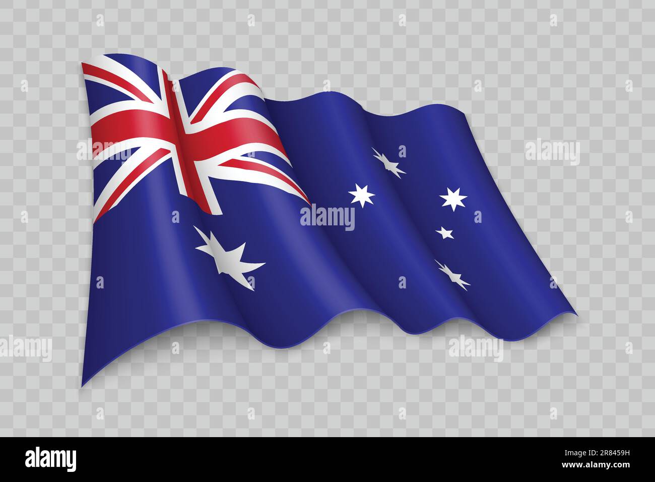 3D Realistic waving Flag of Australia on transparent background Stock ...