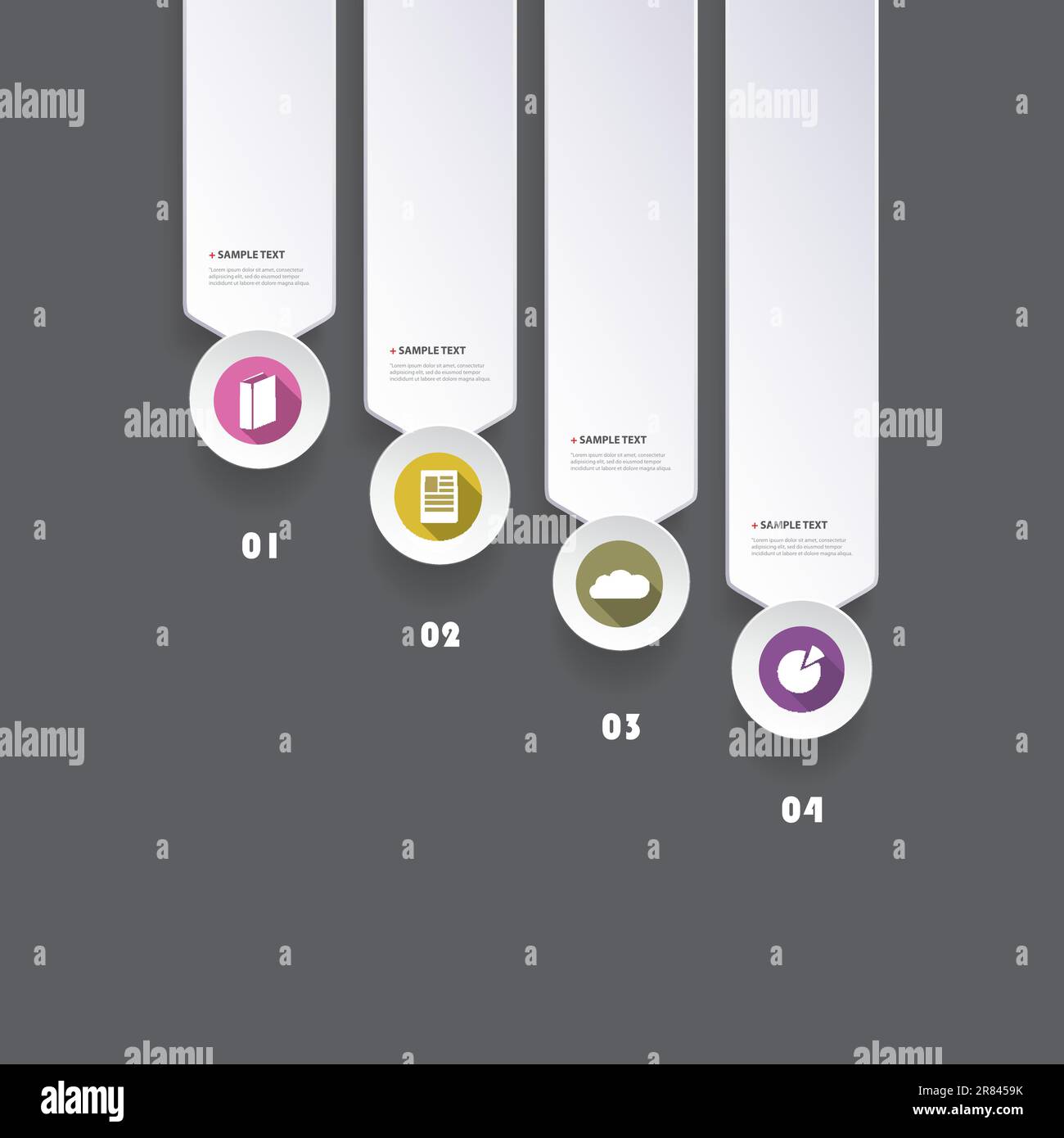 Colorful Modern Paper Cut Style Infographics Design - Vertical Arrow ...