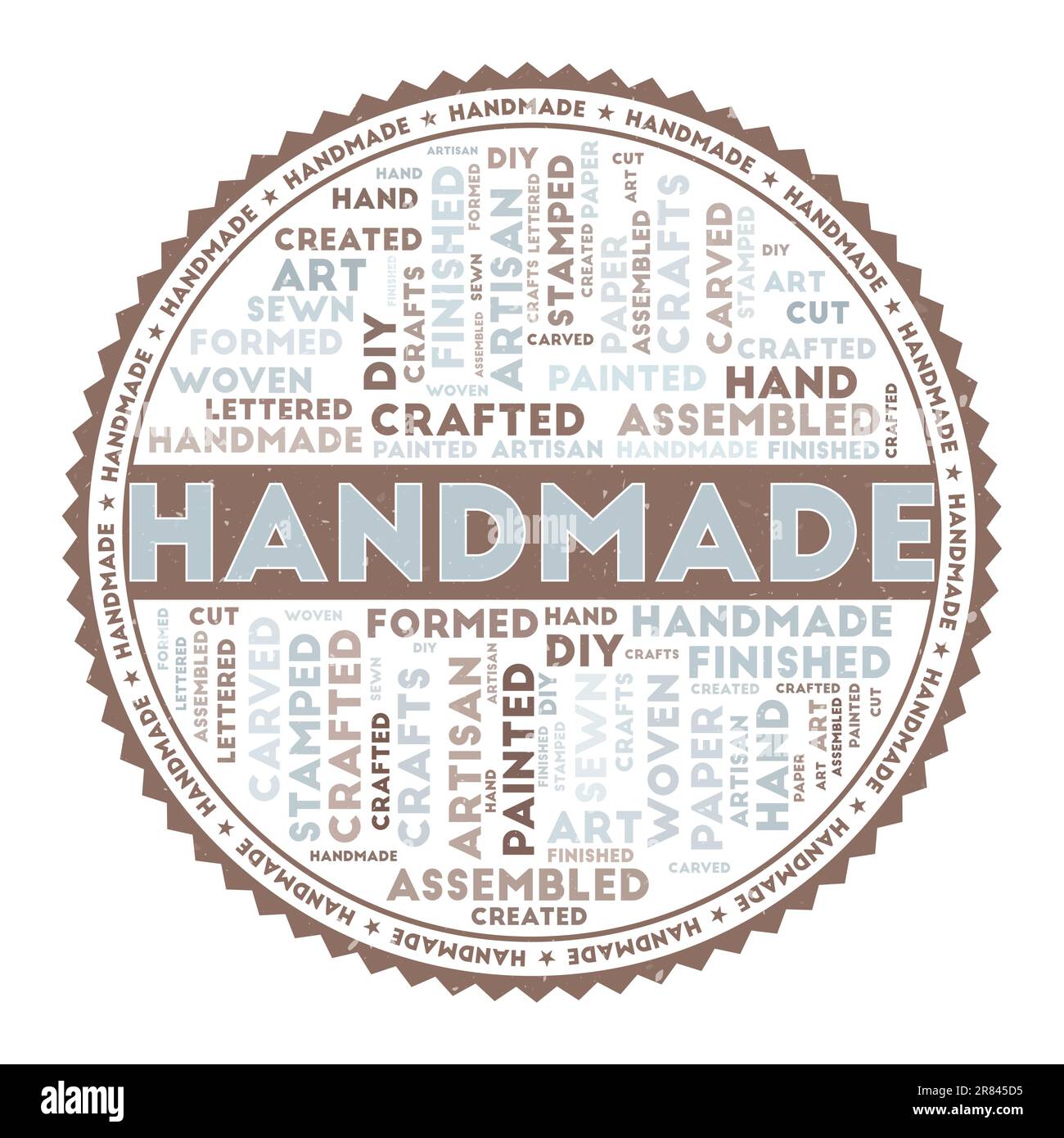 HANDMADE word image. Handmade concept with word clouds and round text ...