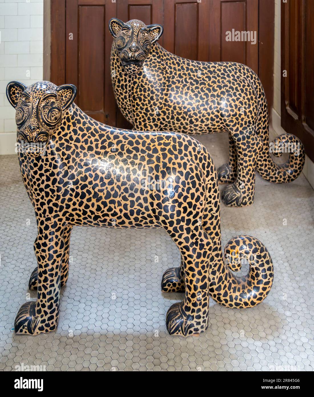 Large ceramic leopards, Museo de Arte Popular de Yucatan, Merida ...
