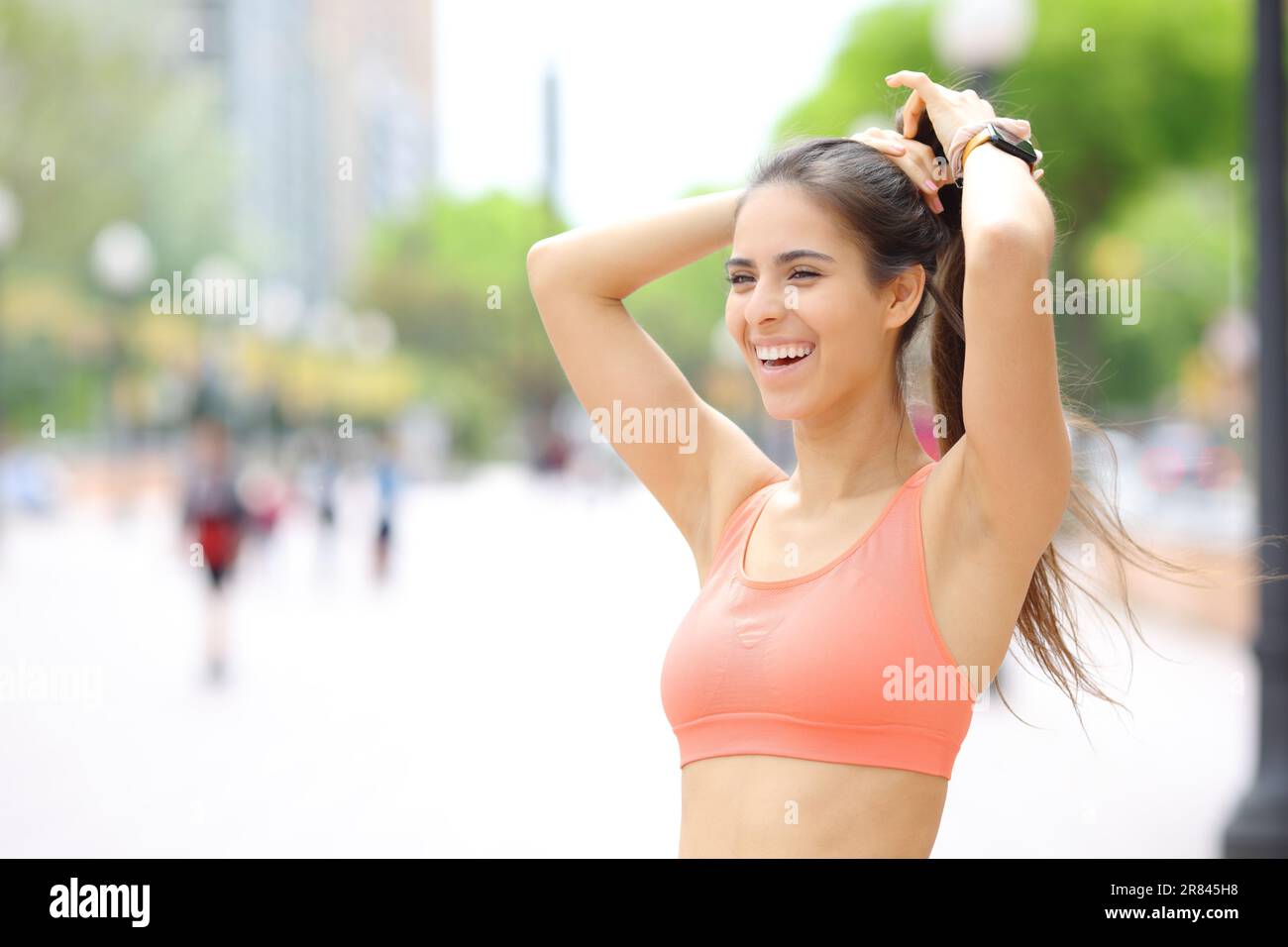 Female runner happy hi-res stock photography and images - Alamy