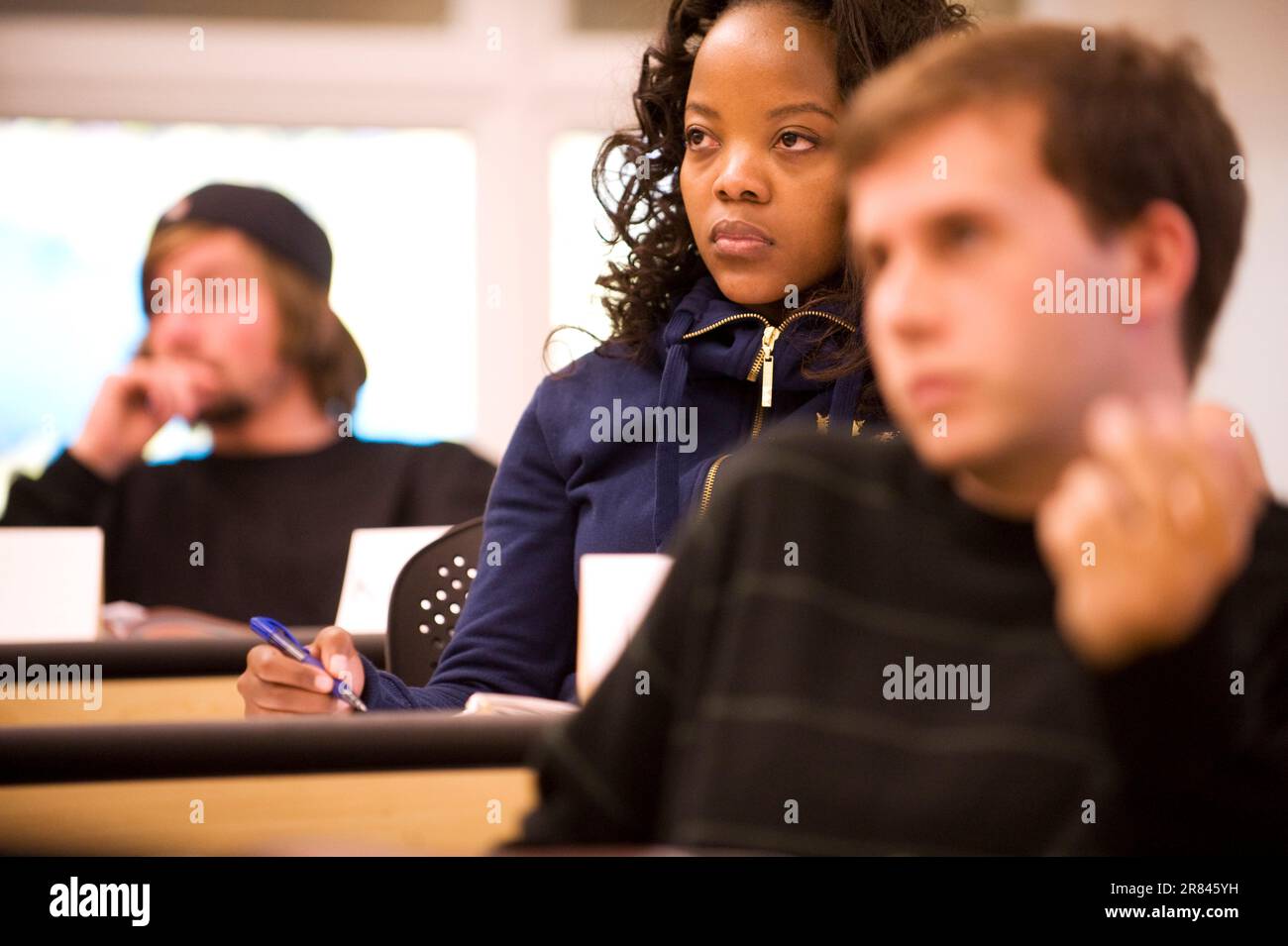 students listen to a lecture in class at Sierra Nevada college, Lake ...
