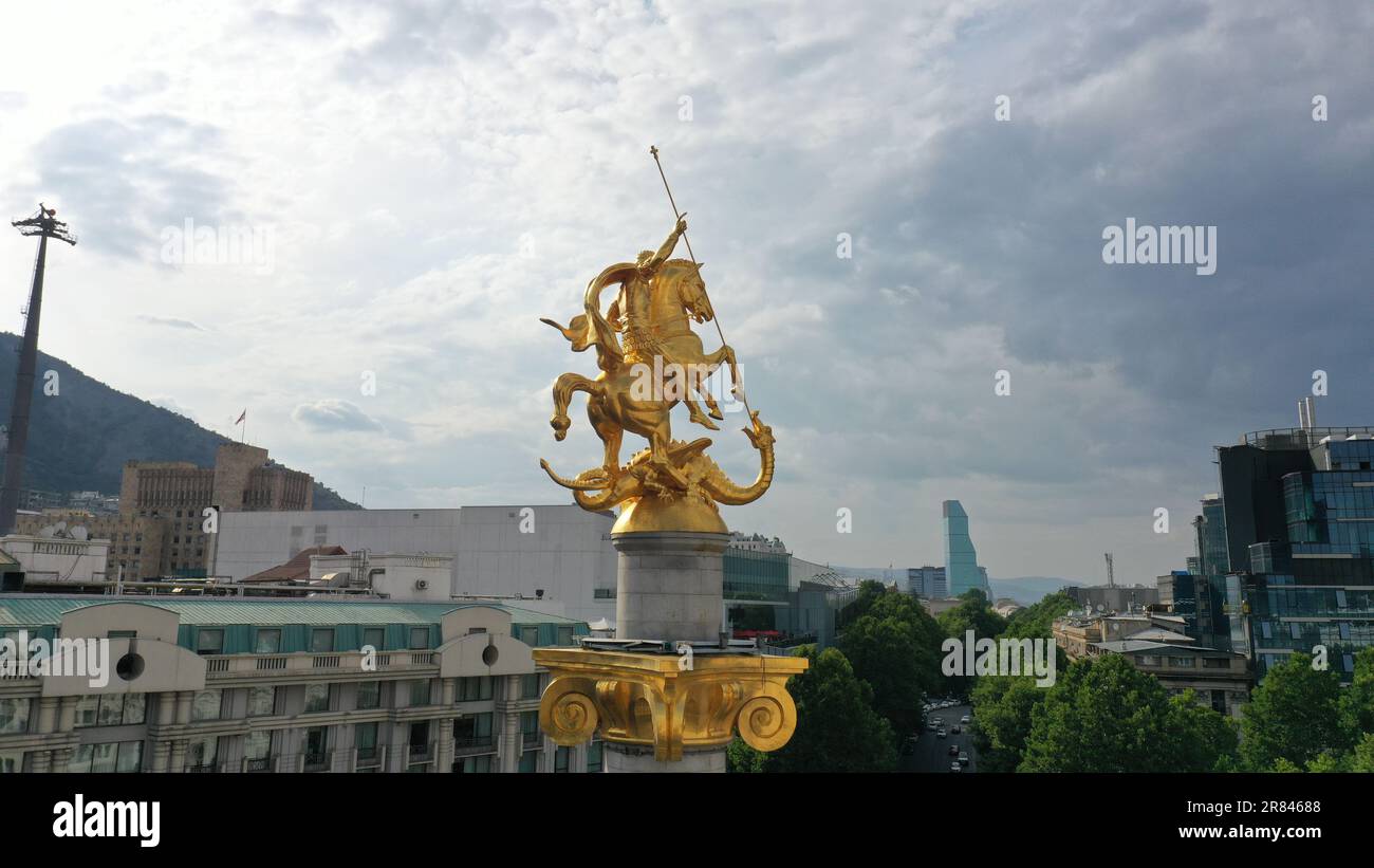 Georgia, Tbilisi, St. George Statue Stock Photo - Alamy