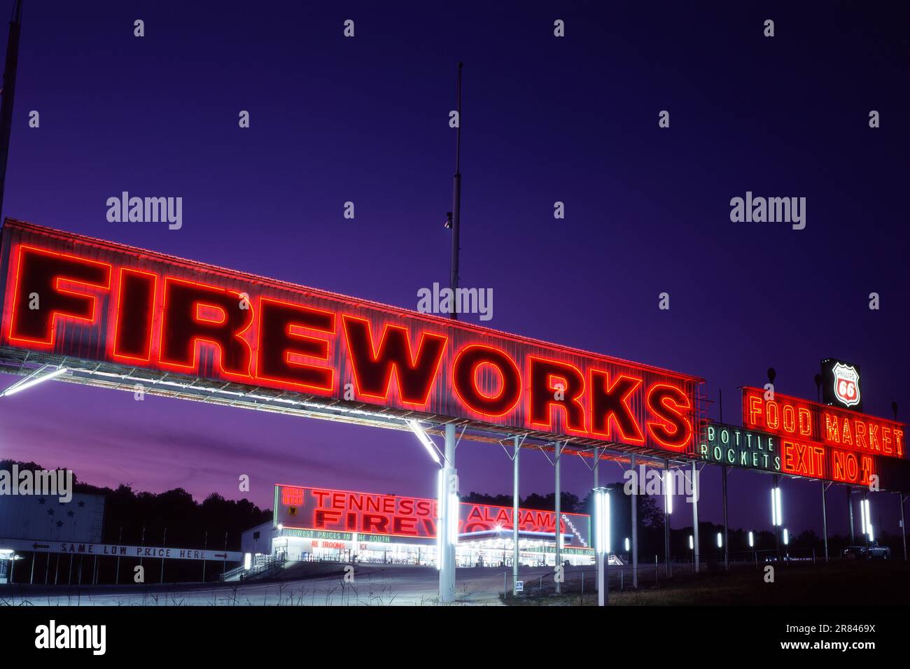 Neon Firework Sign Stock Photo - Alamy