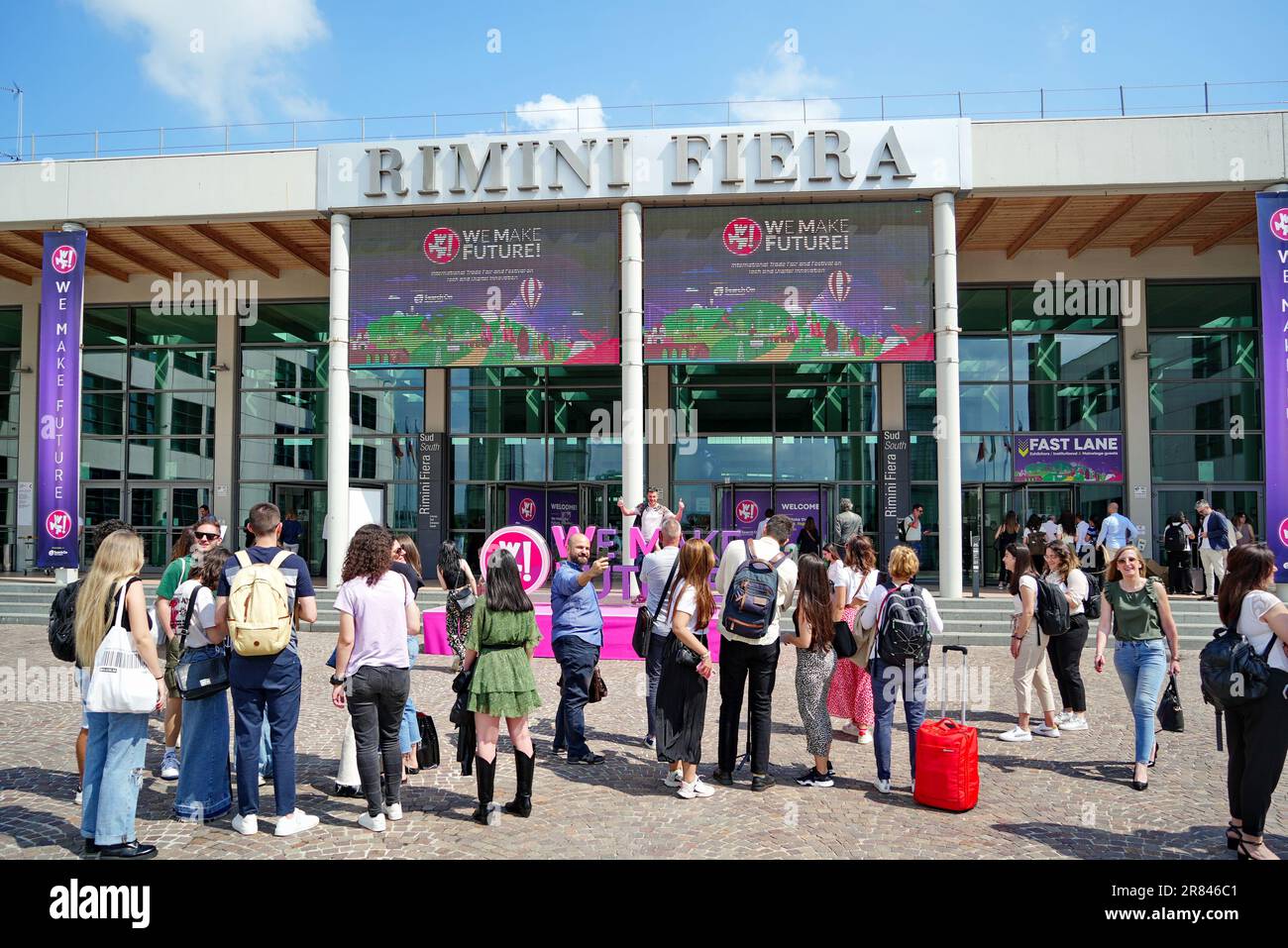 Rimini, Italy - June 15, 2023 : main entrance to the Rimini Fiera ...