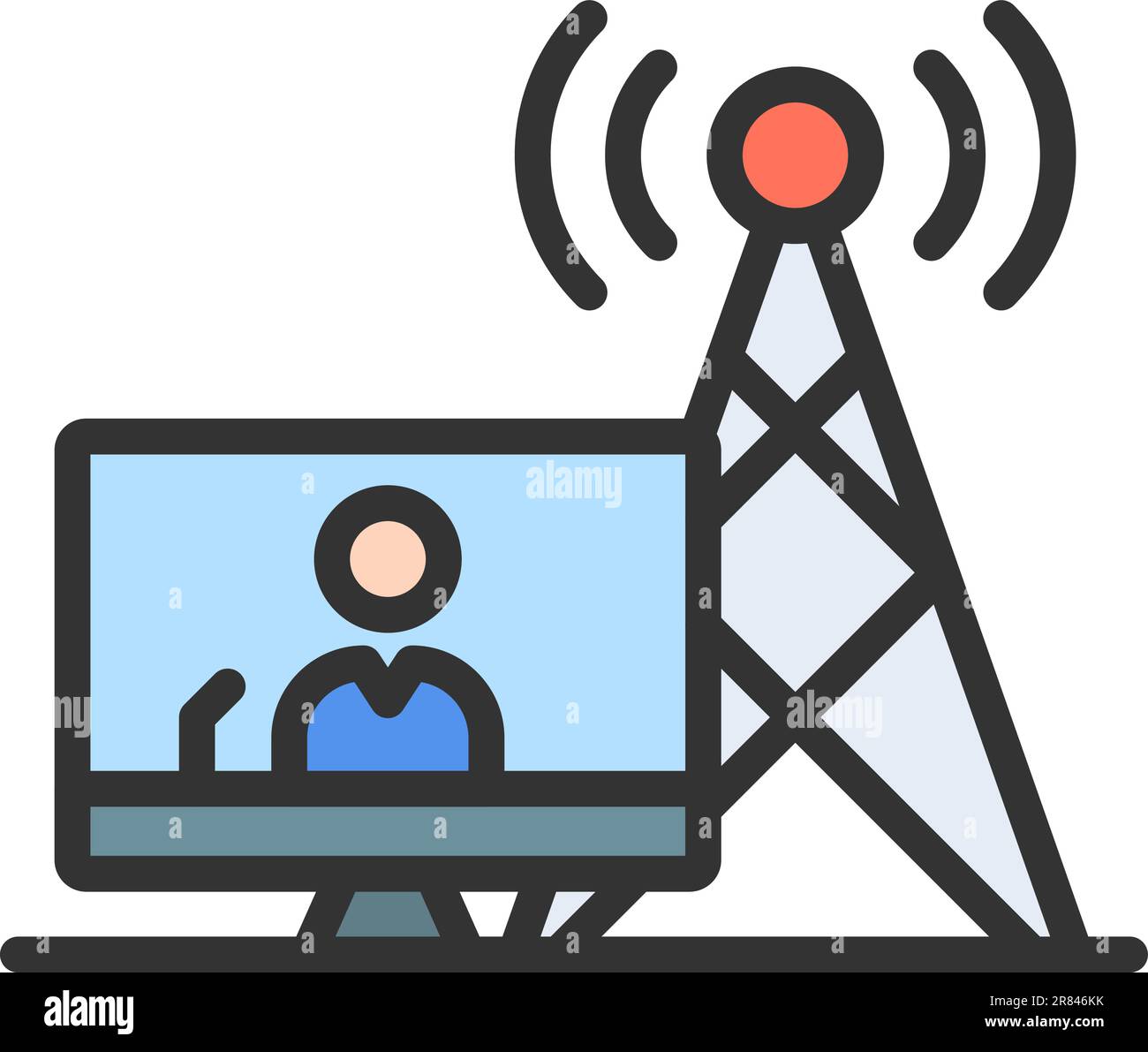 Broadcast icon vector image Stock Vector Image & Art - Alamy