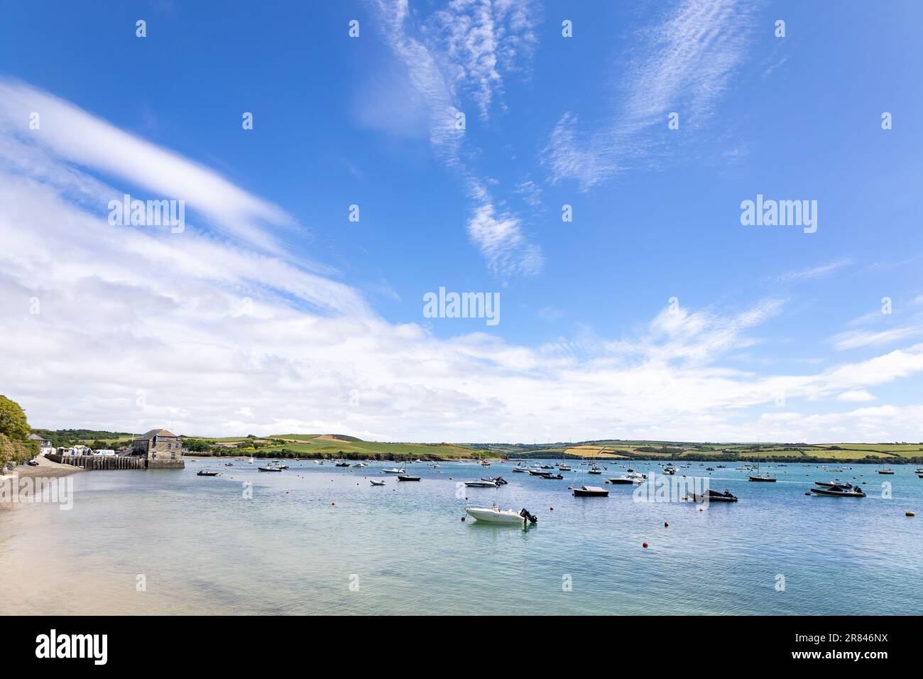 Rock, Cornwall, UK - June 12. View from the promenade at Rock, Cornwall ...