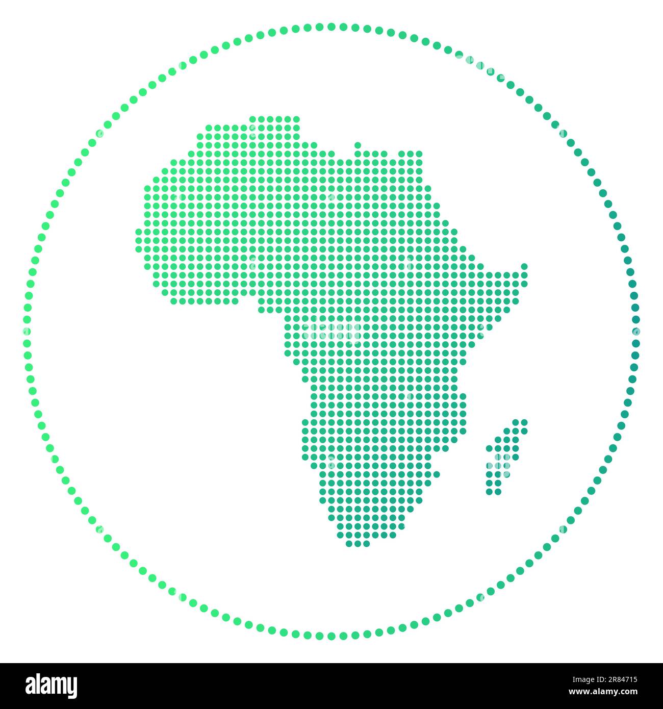 Africa digital badge. Dotted style map of Africa in circle. Tech icon ...