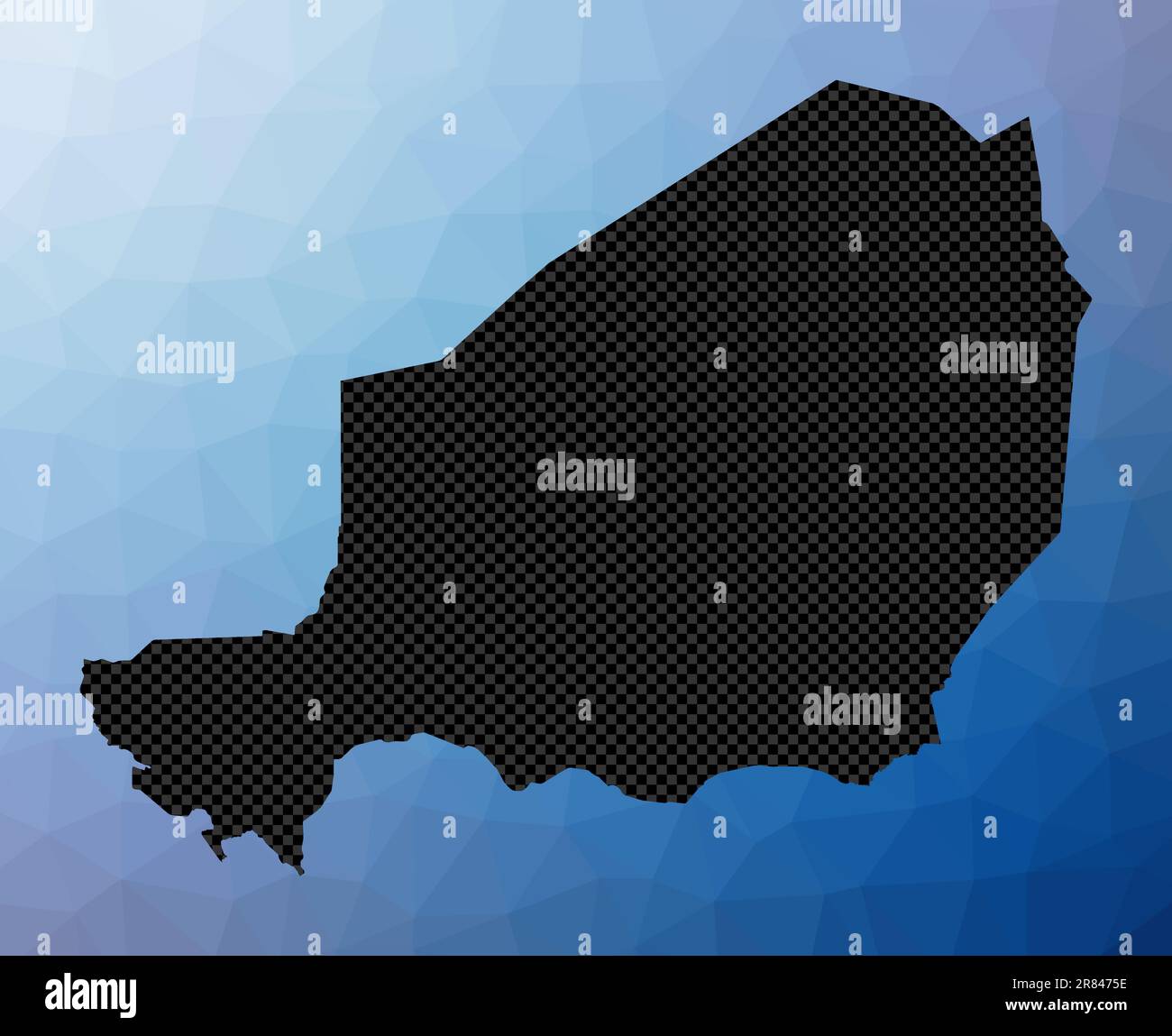 Niger geometric map. Stencil shape of Niger in low poly style ...