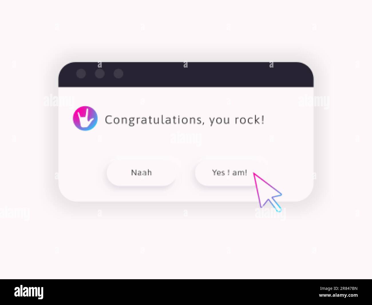 You rock motivational computer message. High self-esteem concept Stock ...