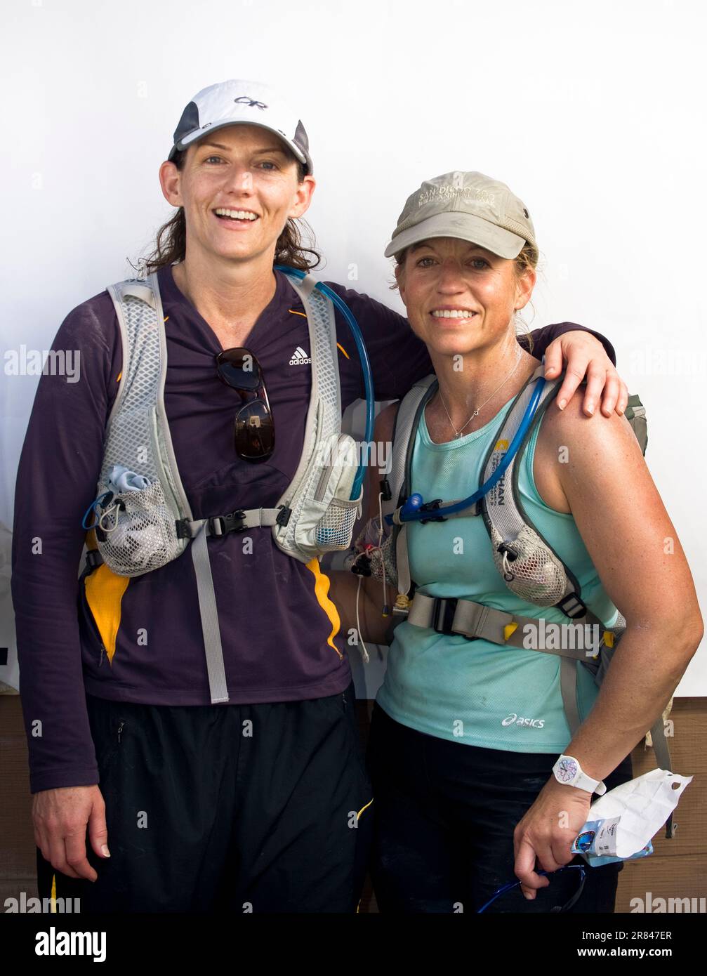 Portrait of ultra marathon finishers after a race Stock Photo - Alamy