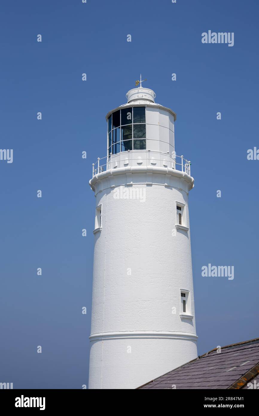 Trevose Head, Cornwall, UK - June 15. View of the Lighthouse at Trevose ...