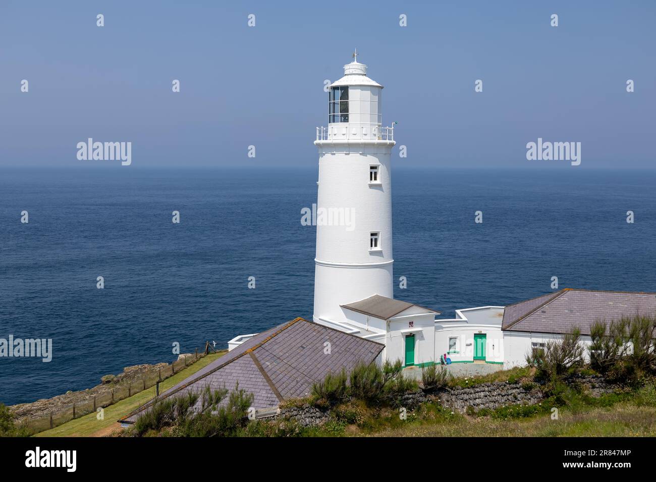 Trevose Head, Cornwall, UK - June 15. View of the Lighthouse at Trevose ...