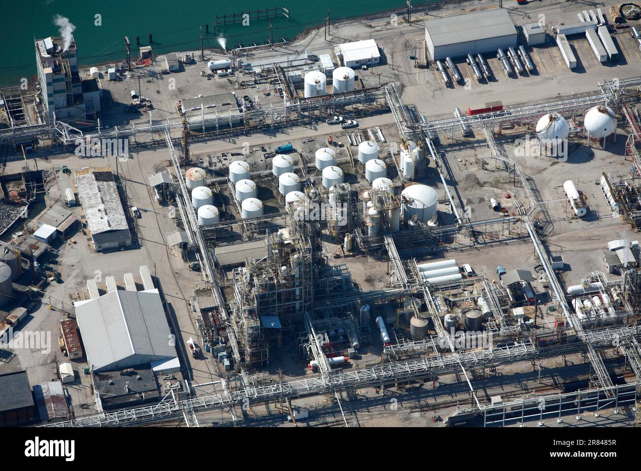 Aerial view of chemical plant Stock Photo - Alamy