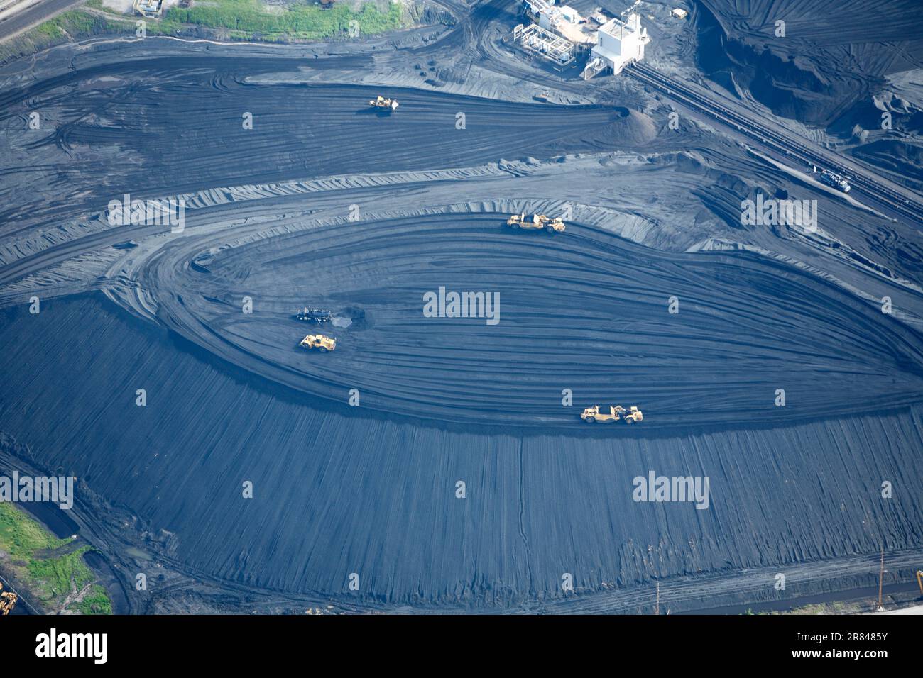Aerial view of coal stockpile at power plant Stock Photo - Alamy